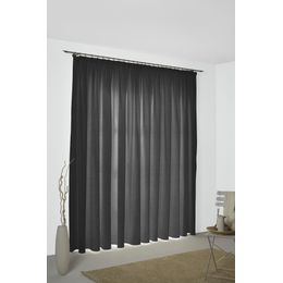 Vorhang WIRTH, B:131cm H:145cm, schwarz, Polyacryl, Wohnzimmer, Gardinen, "Trondheim B", nach Ma&szlig;
