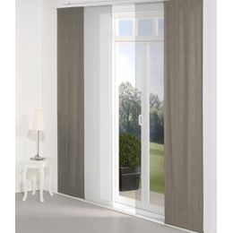 Schiebegardine WIRTH, B:60cm H:225cm, braun, Jacquard, Baumwolle, Polyester, Wohnzimmer, Gardinen, "Torbole"