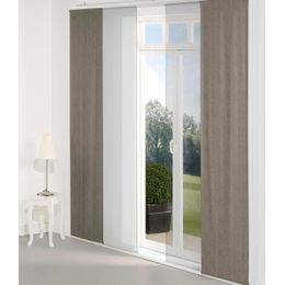 Schiebegardine WIRTH, B:60cm H:245cm, braun, Jacquard, Baumwolle, Polyester, Wohnzimmer, Gardinen, "Torbole"