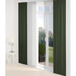 Schiebegardine WIRTH, B:60cm H:245cm, gr&uuml;n, Jacquard, Baumwolle, Polyester, Wohnzimmer, Gardinen, "Sepino"