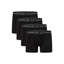 CAMP DAVID Herren Boxershorts "Boxershort 4er Pack", Gr. L, schwarz, Obermaterial: 95% Baumwolle CO. 5% Elasthan EL., Unterhosen