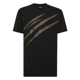 Plein Sport Herren T-Shirt "Scratch", schwarz, Gr. L, Obermaterial: 100% Baumwolle, Shirts