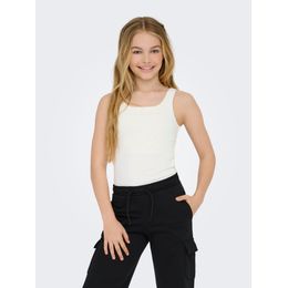 KIDS Only Mädchen Tanktop "KOGEA S/L 2-WAYS TOP JRS NOOS", weiß, Gr. 134, unifarben, Jersey, Obermaterial: 94% Polyamid, 6% Elasthan, Tops, in