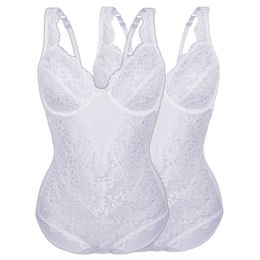 Sassa Mode SASSA Damen Body "2er Pack Body CLASSIC LACE", Gr. 85, wei&szlig;, Obermaterial: 90% Polyamid PA. 10% Elasthan EL., Bodys