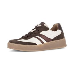 Gabor Damen Plateausneaker "FLORENZ", Gr. 43, wei&szlig;, Nappaleder, Veloursleder, unifarben mit Farbeinsatz, Schuhe, Freizeitschuh, Halbschuh,