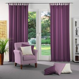 Vorhang WIRTH, B:130cm H:175cm, lila, Jacquard, Baumwolle, Polyester, Wohnzimmer, Gardinen, "Newbury"