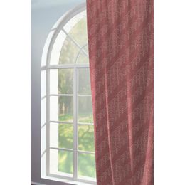 Vorhang Adam, B:142cm H:245cm, rot, Jacquard, Baumwolle, Wohnzimmer, Gardinen, "Argentinian Criolla", aus 100% Bio-Baumwolle