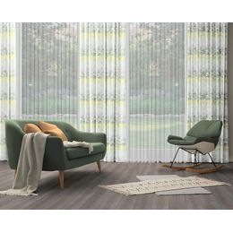 Vorhang WIRTH, B:132cm H:245cm, gr&uuml;n, Jacquard, Baumwolle, Polyester, Wohnzimmer, Gardinen, "Kairo"