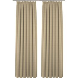 Vorhang WIRTH, B:132cm H:125cm, beige, Chenille, Polyacryl, Polyester, Wohnzimmer, Gardinen, "Fiona"