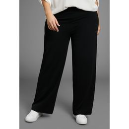 Damen Schlupfhose "Gro&szlig;e Gr&ouml;&szlig;en", schwarz, Basic, Gr. 52, LAURA SCOTT CURVE, unifarben, Jersey, Obermaterial: 95% Polyester, 5% Elasthan, Hosen, aus
