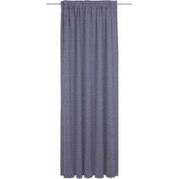 Vorhang Adam, B:142cm H:255cm, blau, Jacquard, Baumwolle, Wohnzimmer, Gardinen, "Urban Cactus", aus 100% Bio-Baumwolle