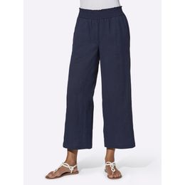 Casual Looks Damen Culotte, blau, Gr. 36, unifarben, 55% Leinen, 45% Baumwolle, Hosen