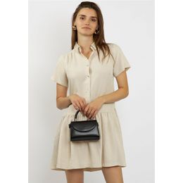 FRESHLIONS Damen Jerseykleid "Corin", beige, Gr. L, 100% Polyester, Kleider, im kurzen Schnitt