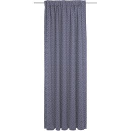 Vorhang Adam, B:142cm H:225cm, blau, Jacquard, Baumwolle, Wohnzimmer, Gardinen, "Urban Cactus", aus 100% Bio-Baumwolle
