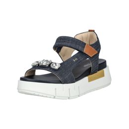 Nero Giardini Damen Plateausandaletten "Nero Giardini Sandalen Lederimitat/Textil", Gr. 36, blau, Lederimitat, Textil, Schuhe