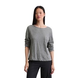 Marc O'Polo MARC O'POLO Damen Langarmshirt "aus Slub Jersey", grau, Basic, Gr. L, unifarben, Obermaterial: 100% Baumwolle, Shirts