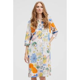 Smith & Soul SMITH & SOUL Damen Sommerkleid, wei&szlig;, Gr. M, bedruckt, gemustert, Web, Material: 58% Viskose, 42% Baumwolle, Kleider, mit Taschen