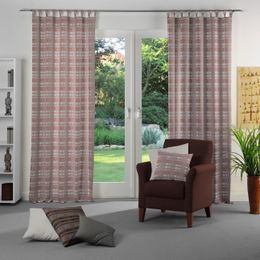 Vorhang WIRTH, B:132cm H:245cm, rot, Jacquard, Baumwolle, Polyester, Wohnzimmer, Gardinen, "Laufenberg"