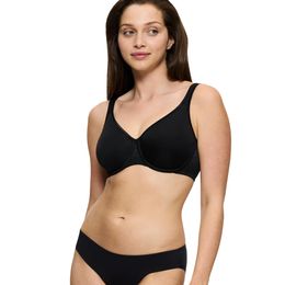Triumph Damen Minimizer-BH "Comfort Minimizer", Gr. 95, schwarz, Microtouch, Obermaterial: 71% Polyester, 18% Polyamid, 11% Elasthan (LYCRA), BHs,