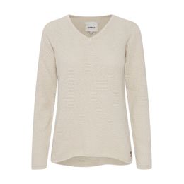 oxmo Damen Strickfleece-Pullover "Strickpullover OXHanna", beige, Gr. M, Obermaterial: 100% Baumwolle CO., Pullover