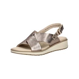 Caprice Damen Riemchensandale "Caprice Sandalen Leder", Gr. 37, grau, Leder, Schuhe