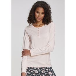 s.Oliver Damen Pyjamaoberteil, Gr. 36, rosa, Single Jersey, Obermaterial: 50% Baumwolle, 50% Viskose, unifarben, Basic, Shirts, mit kurzer Knopfleiste