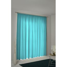 Vorhang WIRTH, B:172cm H:255cm, blau, Chenille, Polyacryl, Wohnzimmer, Gardinen, "Trondheim 234 g/m&sup2;"