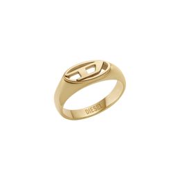 Diesel Damen Fingerring "Schmuck Geschenk Edelstahl Ring OVAL D LOGO", 19, Edelstahl, 3,6mm, gold, Edelstahl, Fingerringe