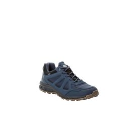 Jack Wolfskin Herren Wanderschuh "WOODLAND 2 TEXAPORE LOW M", Gr. 43, blau, Synthetik, Textil, Schuhe, wasserdicht, Trekkingschuh