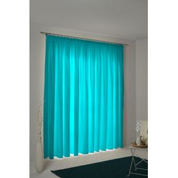 Vorhang WIRTH, B:270cm H:245cm, blau, Chenille, Polyacryl, Wohnzimmer, Gardinen, "Trondheim 234 g/m&sup2;"