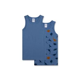 Sanetta Jungen Unterhemd "Unterhemd 2er Pack", Gr. 140, blau, Obermaterial: 95% Baumwolle CO. 5% Elasthan EL., Unterhemden