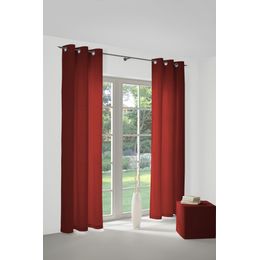 Vorhang WIRTH, B:145cm H:245cm, rot, Polyester, Wohnzimmer, Gardinen, "Dim out"