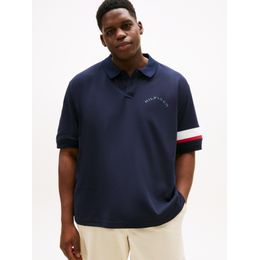 Tommy Hilfiger Big & Tall Herren Poloshirt "SLEEVE TAPE POLO", blau, Gr. XXXL, TOMMY HILFIGER BIG & TALL, unifarben mit Farbeinsatz, Jersey, Obermaterial: 96% Baumwolle, 4%