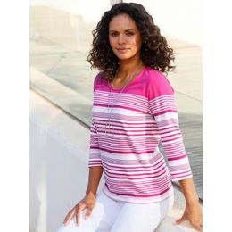 Casual Looks Damen 3/4-Arm-Shirt "Shirt", pink, Gr. 36, gemustert, gestreift, mehrfarbig, 100% Baumwolle, Shirts