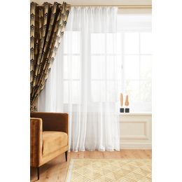 Guido Maria Kretschmer Home & Living Gardine, B:300cm H:95cm, gold, GUIDO MARIA KRETSCHMER HOME & LIVING, Voile, Polyester, Wohnzimmer, Gardinen, "Lynn", halbtransparent, metallisierte