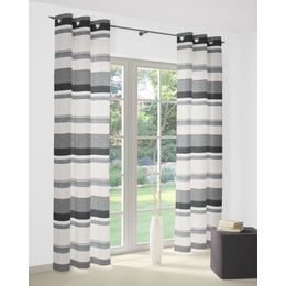 Vorhang WIRTH, B:135cm H:245cm, grau, Jacquard, Baumwolle, Polyacryl, Polyester, Wohnzimmer, Gardinen, "Novara"