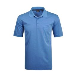 Ragman Herren Poloshirt "Poloshirt Softknit-Polo", blau, Gr. L, Obermaterial: 70% Baumwolle CO. 30% Polyester PES., Shirts
