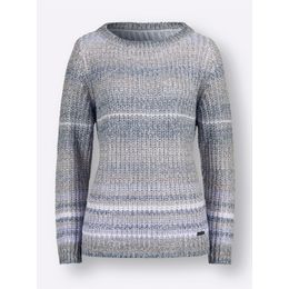 Casual Looks Damen Strickpullover "Pullover", beige, Gr. 42, gemustert, gestreift, mehrfarbig, 100% Polyacryl, Pullover