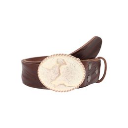 Damen Lederg&uuml;rtel, braun, Gr. 95, RETTUNGSRING G&Uuml;RTEL, unifarben, Leder, G&uuml;rtel, austauschbare Schlie&szlig;e &raquo;Neustadt Ros&eacute; Mit Swarovski-Kristall