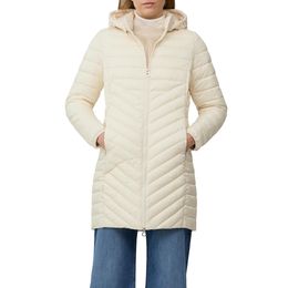 s.Oliver Damen Steppmantel, beige, Gr. 38, unifarben, Web, Obermaterial: 100% Polyester, M&auml;ntel, im Slim Fit, abnehmbare Kapuze