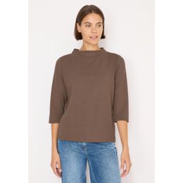 Cecil Damen 3/4-Arm-Shirtcocoa taupe, Gr. M, unifarben, Stoff, 65% Viskose, 30% Polyester, 5% Elasthan, Shirts, mit 3/4 &Auml;rmeln