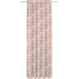 Vorhang Adam, B:142cm H:225cm, bunt, Jacquard, Baumwolle, Leinen, Wohnzimmer, Gardinen, "Wave", aus Leinen und Bio-Baumwolle