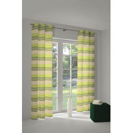 Vorhang WIRTH, B:135cm H:175cm, gr&uuml;n, Baumwolle, Polyester, Wohnzimmer, Gardinen, "Menorca"