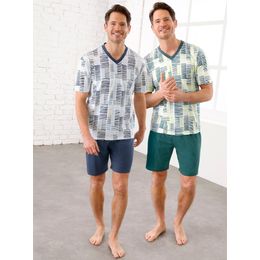w&auml;schepur W&Auml;SCHEPUR Herren Shorty, Gr. 48, blau, 100% Baumwolle, Homewear-Sets
