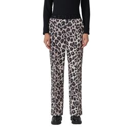 Damen Stoffhose, schwarz, Gr. 46, s.Oliver BLACK LABEL, bedruckt, Web, Obermaterial: 92% Polyester, 8% Elasthan. Futter: 100% Polyester, Hosen, mit