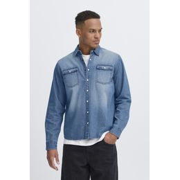 Blend Herren Langarmhemd "BHDARGO Shirt PP NOOS", blau, Gr. M, Web, Obermaterial: 100% Baumwolle, Hemden, Regular Fit, aus Baumwolle, mit