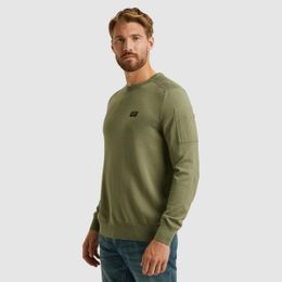 PME-Legend PME LEGEND Herren Rundhalspullover, gr&uuml;n, Gr. XXXL, unifarben, Strick, Obermaterial: 100% Baumwolle, Pullover, mit Logo Stickerei