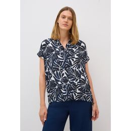 Cecil Damen Kurzarmbluse, blau, Gr. XL, gemustert, Stoff, 100% Viskose, Blusen, aus softer Viskose