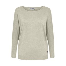 oxmo Damen Strickfleece-Pullover "Strickpullover OXHerdis", grau, Gr. M, Obermaterial: 80% Viskose CV. 20% Nylon NY., Pullover