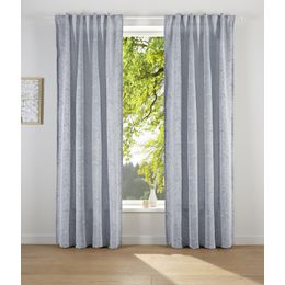Vorhang, B:132cm H:245cm, grau, LeGer Home by Lena Gercke, Jacquard, Polyacryl, Polyester, Wohnzimmer, Gardinen, "LESKA", blickdicht, glatt, gewebt,